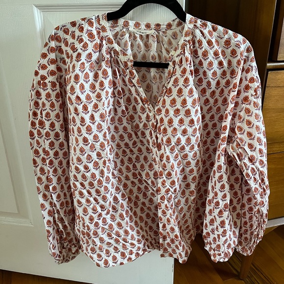 Doen | Tops | Doen Blockprint Long Sleeve Blouse | Poshmark